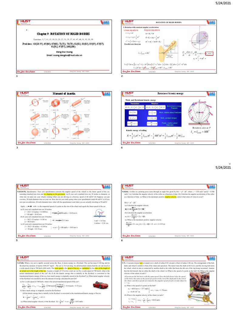 Chapter 9 Rotation of Rigid Body | PDF | Rotation Around A Fixed Axis ...