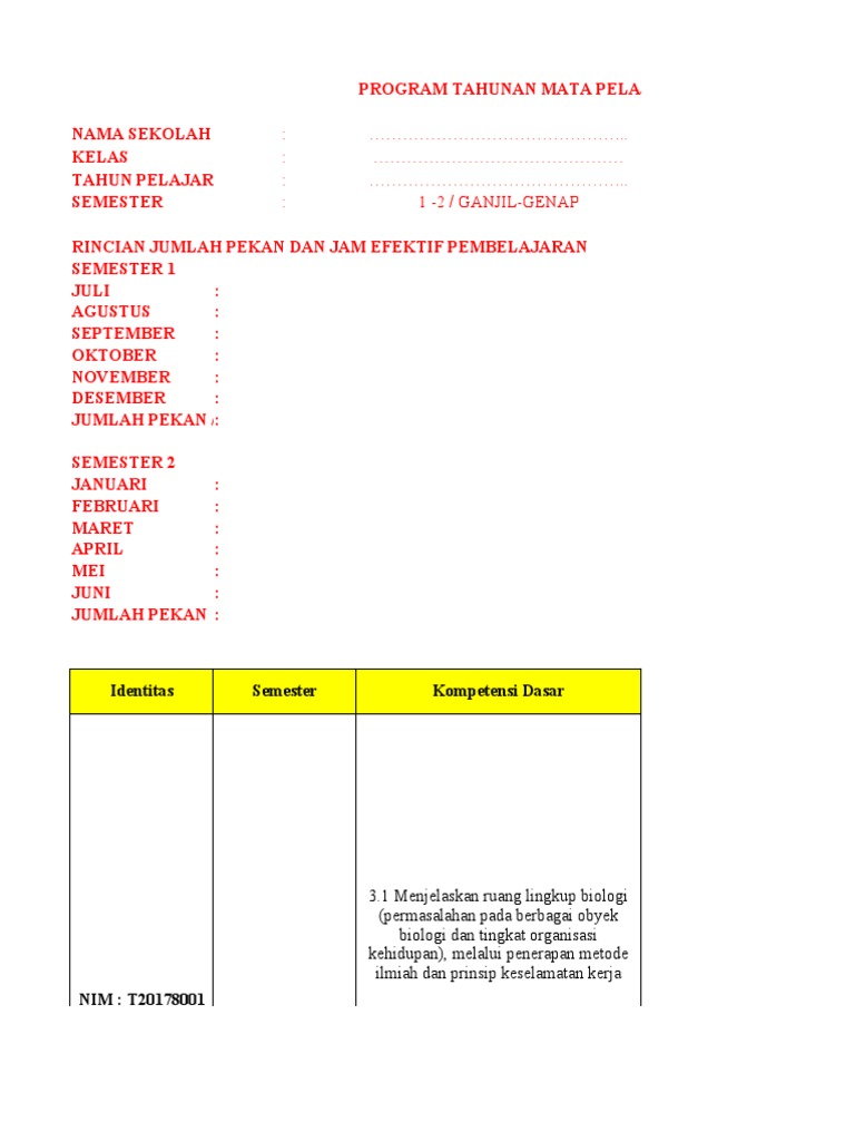 Prota Promes Pai | PDF