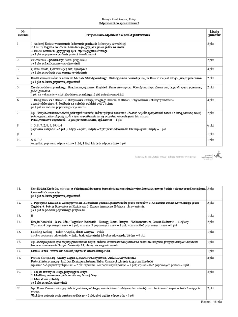 Sprawdz Nas Potop Klucz 2 PDF | PDF