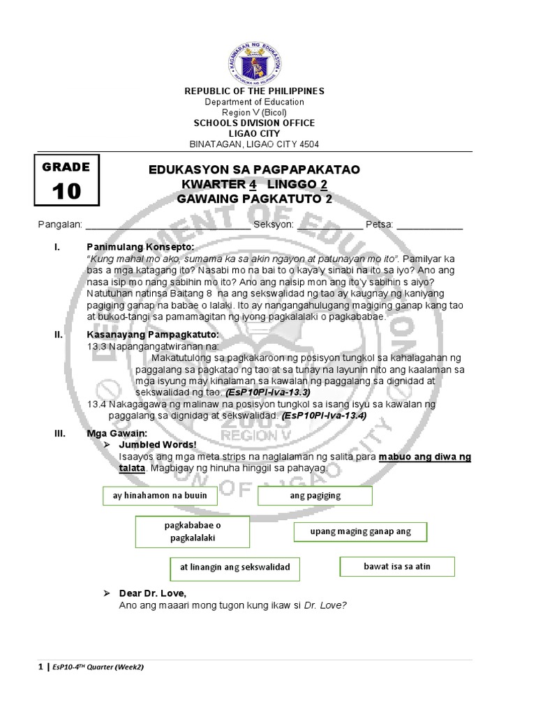 EsP10 Q4 WEEK 2 | PDF