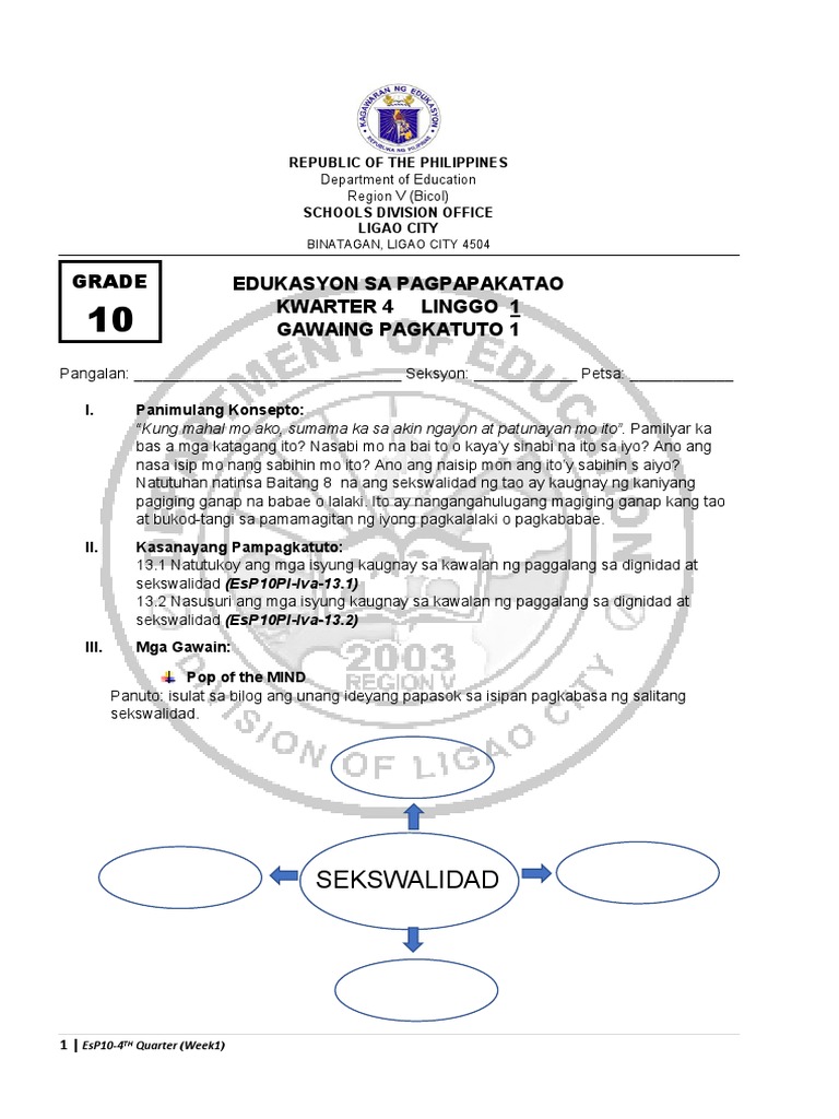 EsP10 Q4 WEEK 1 | PDF