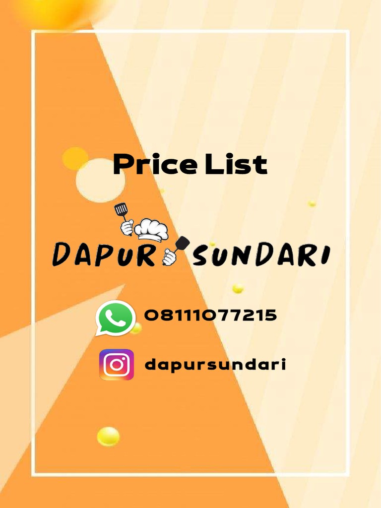Price List Dapur Sundari | PDF