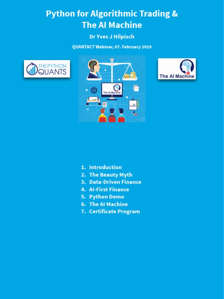 Python For Algorithmic Trading & The AI Machine: DR Yves J Hilpisch ...