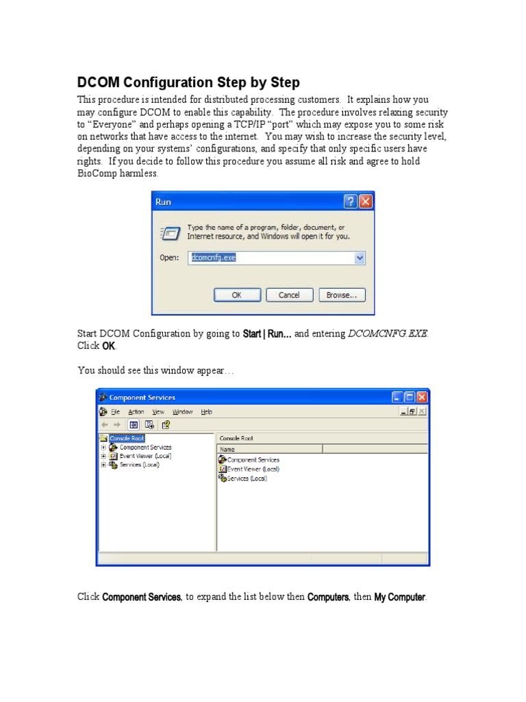 DCOM Configuration Step by Step | PDF | Component Object Model | Firewall (Computing)