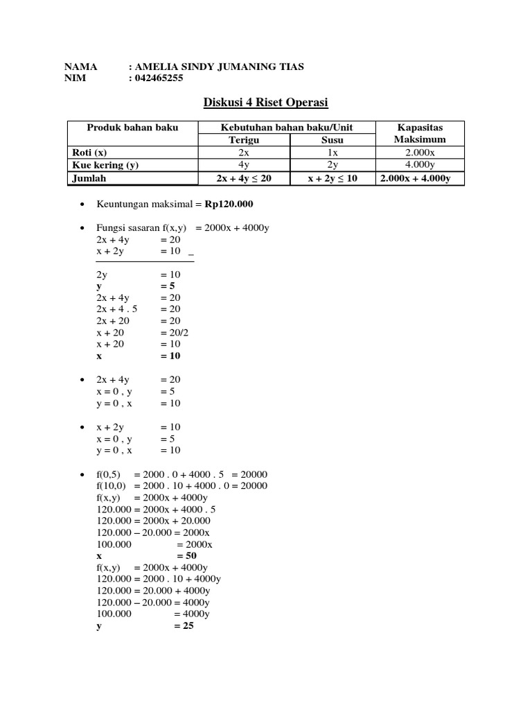 Diskusi 4 Riset Operasi | PDF