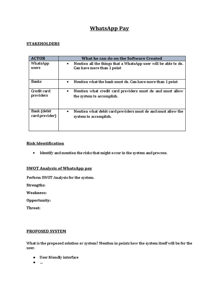 Whatsapp Pay: Stakeholders | PDF