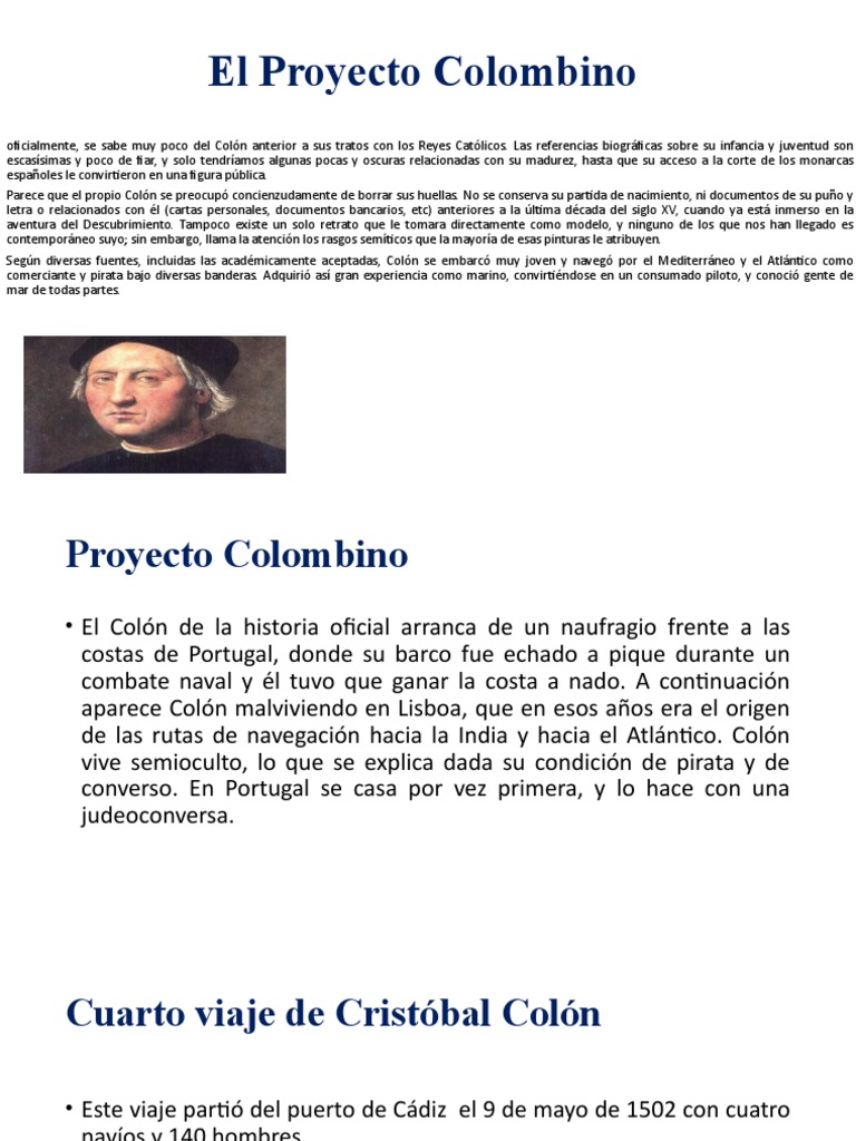 Proyecto Colombino de Cristóbal Colón | PDF