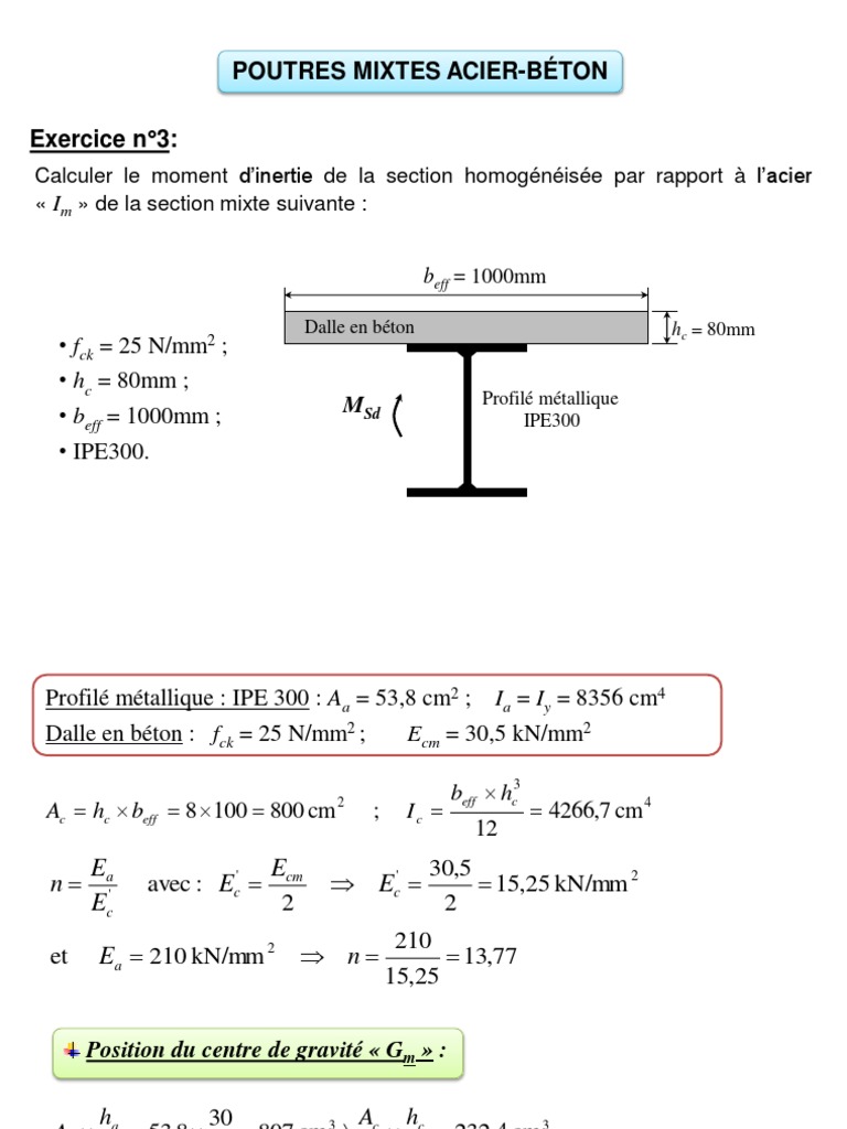 TD Poutres Mixtes EX3 | PDF