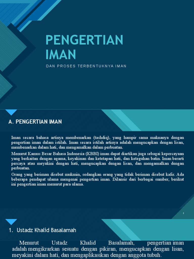 Pengertian Iman Dan Proses Terbentuknya Iman | PDF