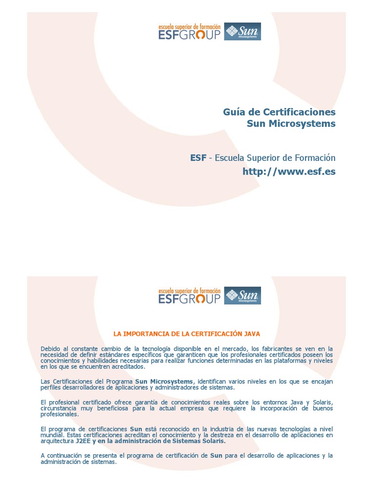 Certificaciones Java Sun Microsystems | PDF | Java (lenguaje de programación) | Enterprise Java ...