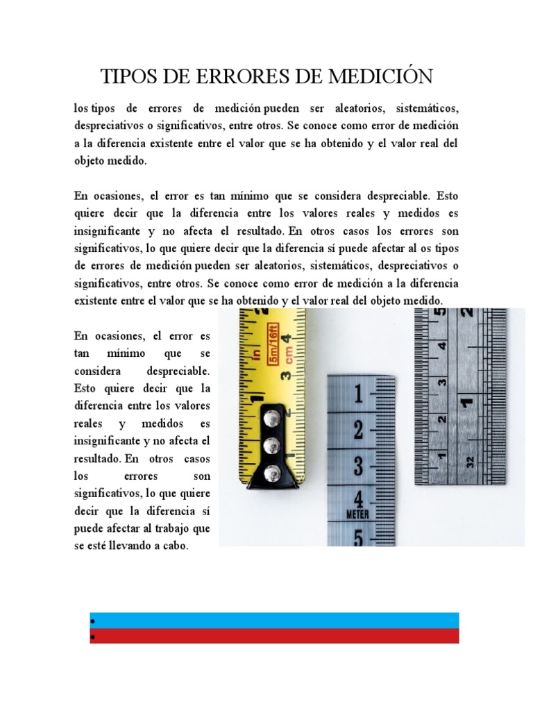 Tipos de Errores de Medición | PDF | Medición | Calibración
