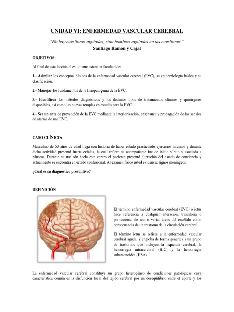 3 - Enfermedad Vascular Cerebral | PDF | Carrera | Isquemia