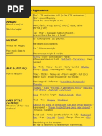 Describing People: Physical Appearance Guide | PDF | Hair | Blond
