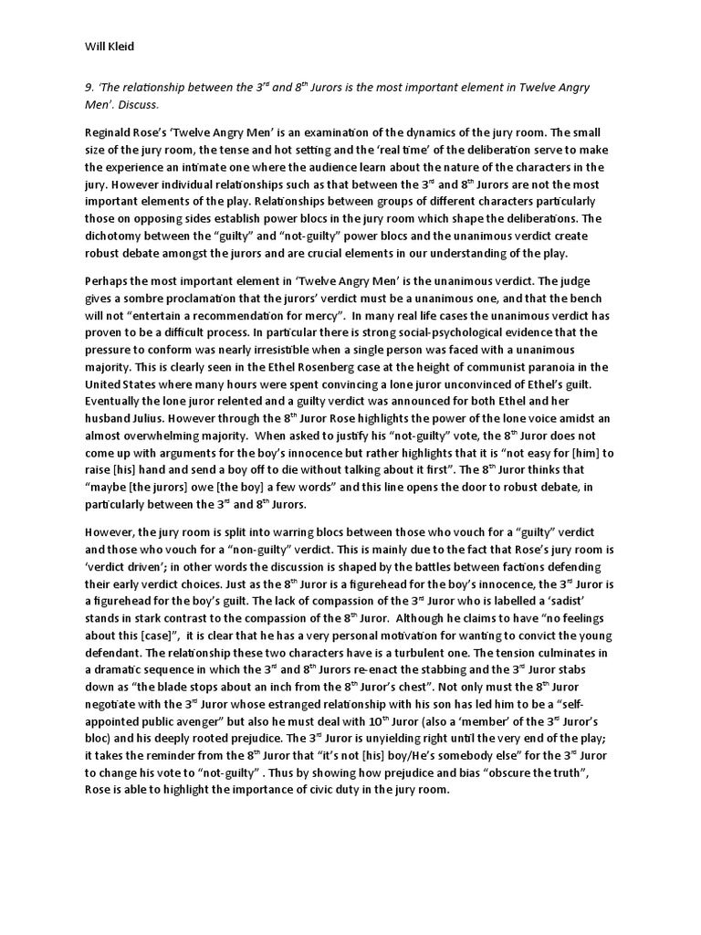 Jury Dynamics in Twelve Angry Men | PDF | Verdict | Hung Jury