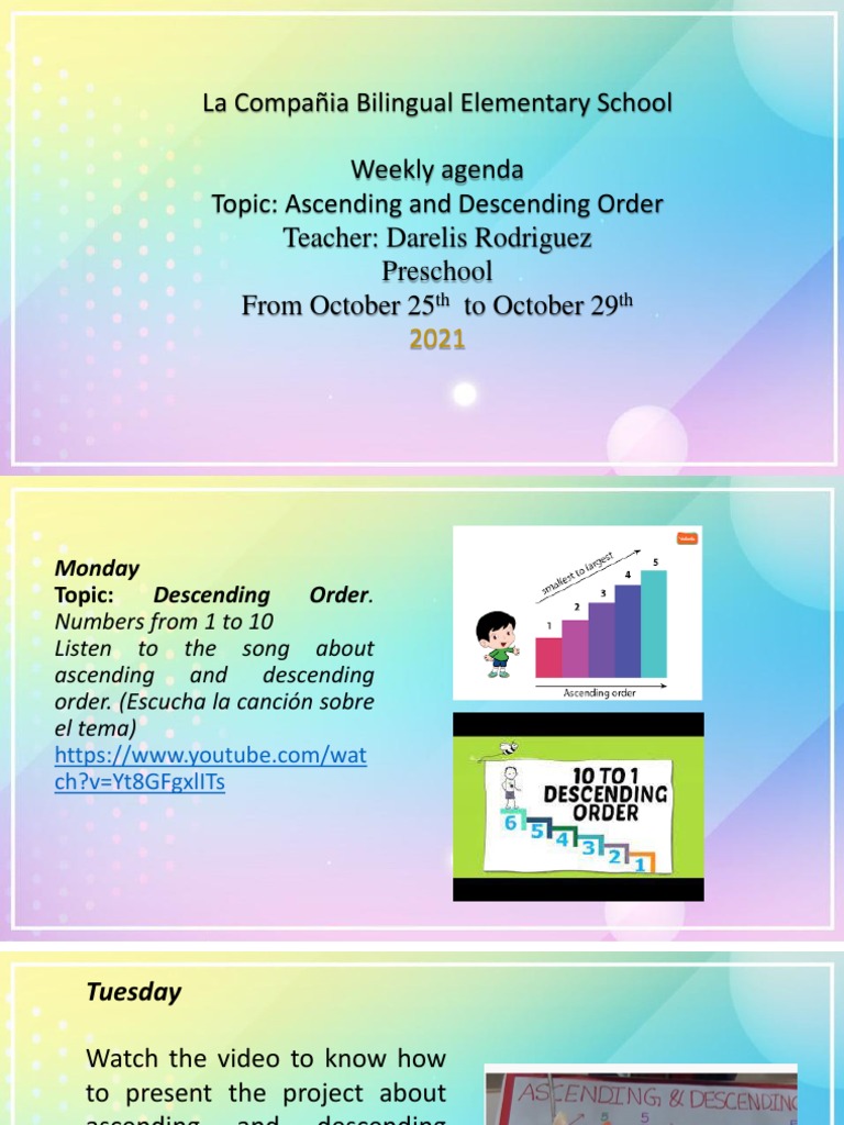 Ascending and Descending Order. | PDF
