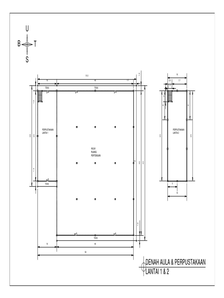Denah Aula & Perpustakaan | PDF