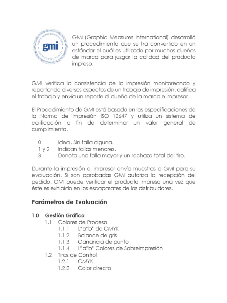 Estándar GMI | PDF