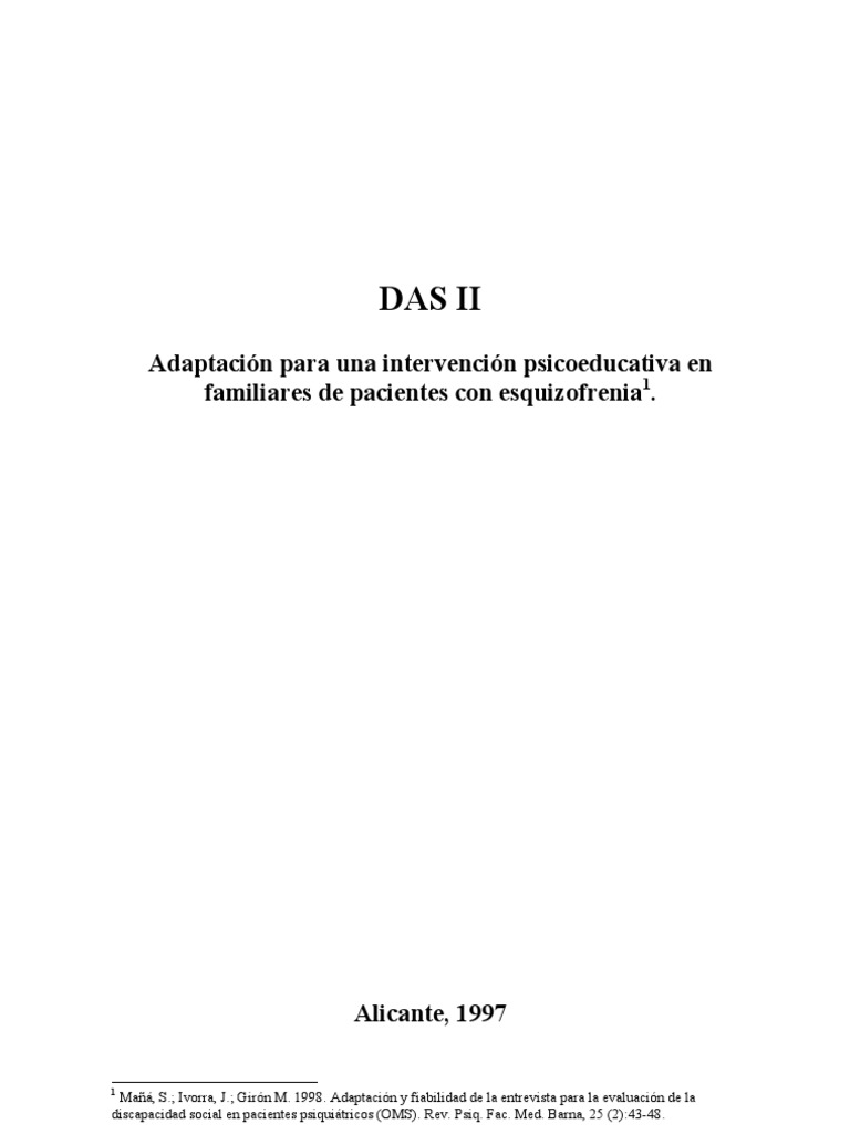 DAS II Version Completa | Descargar gratis PDF | Trastorno mental | Familia