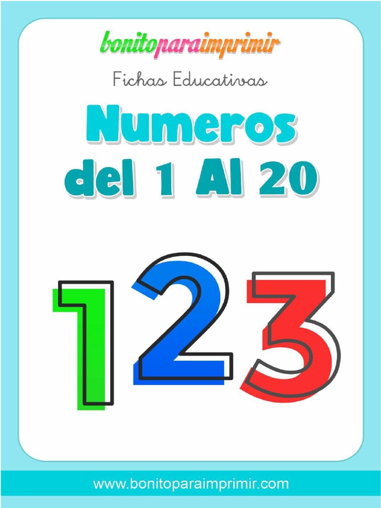 Fichas Bonitas de Números del 1 al 20 | PDF