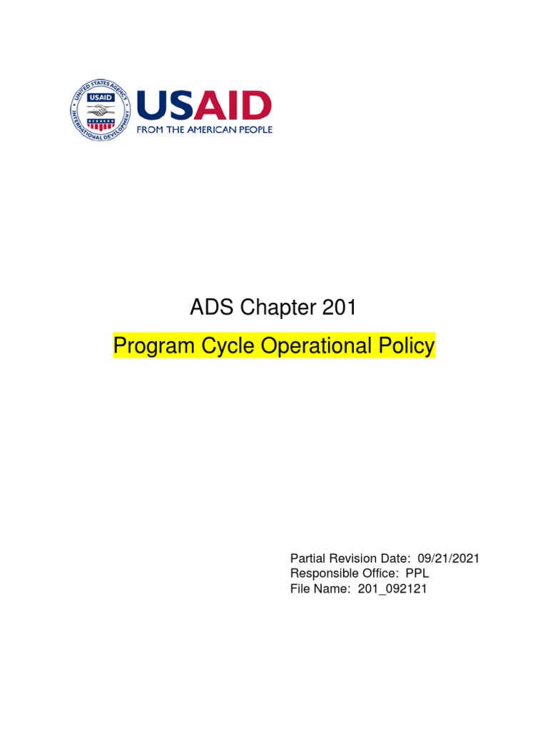 ADS Chapter 201 Program Cycle Operational Policy | PDF | United States ...
