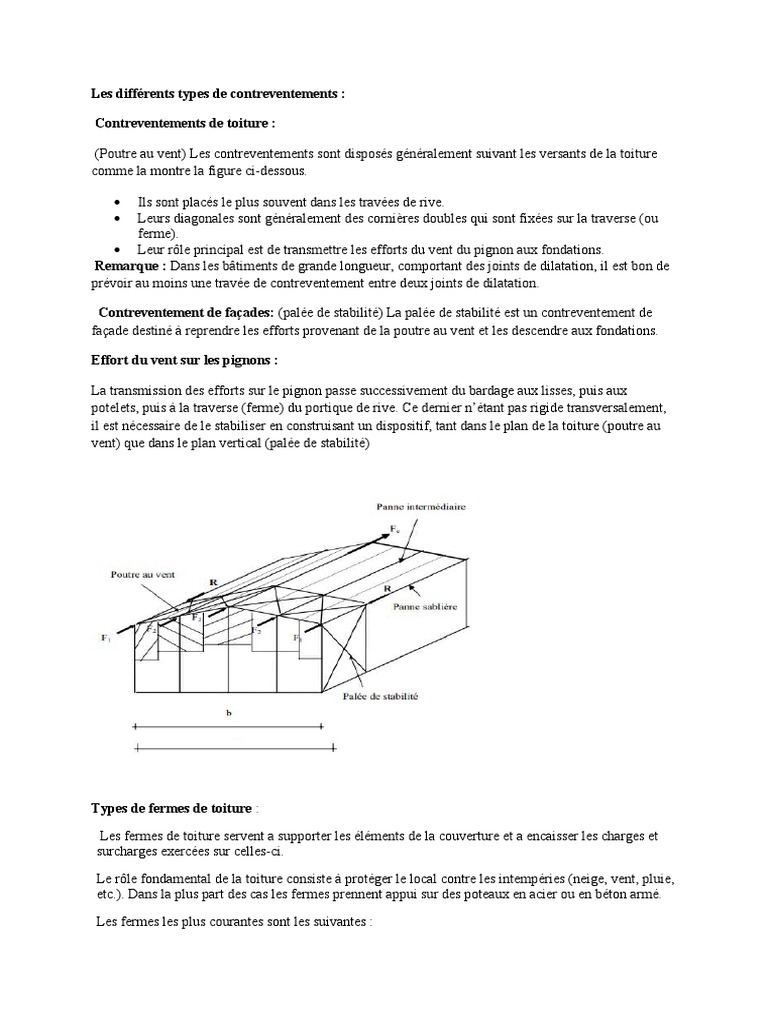 Types de contreventements en toiture | PDF | Toit | Poutre (Structure)