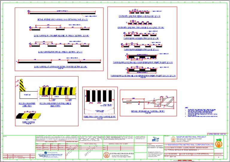 Ddf104-r0-Mks-typical Details of Road Marking - 1 | PDF | Passenger ...