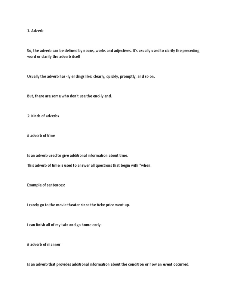 Adverb-WPS Office | PDF | Adverb | Syntax