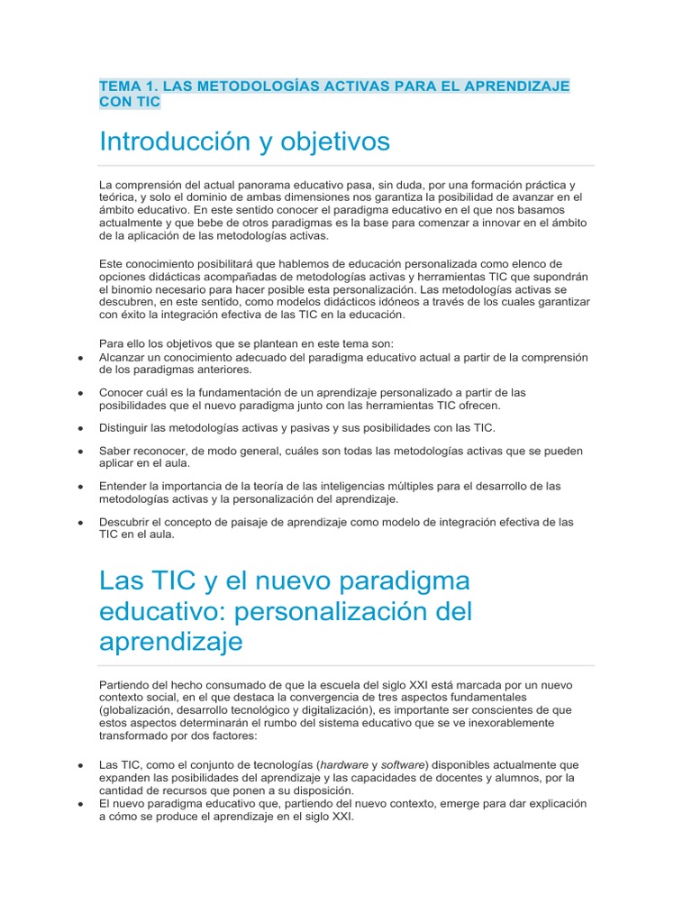 TIC2 | PDF | Aprendizaje | Evaluación