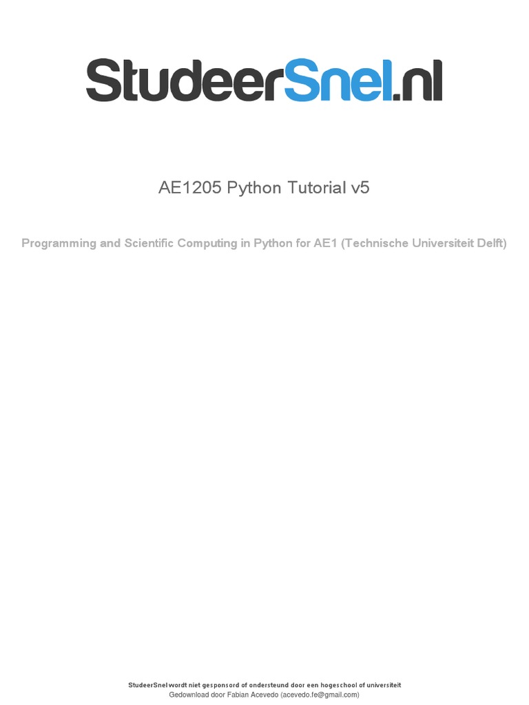 Ae1205 Python Tutorial v5 | Download Free PDF | Python (Programming Language) | Installation ...