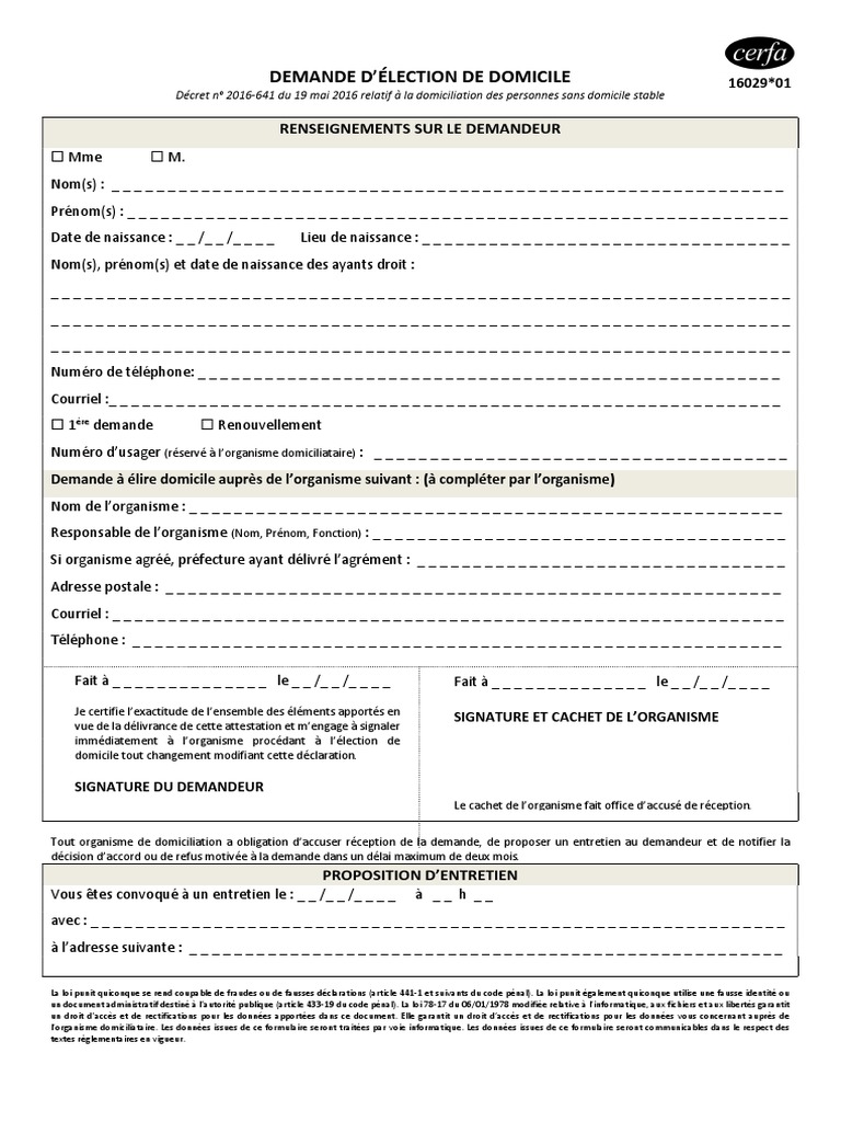 Cerfa 16029-01 | PDF | Justice | Crime et violence