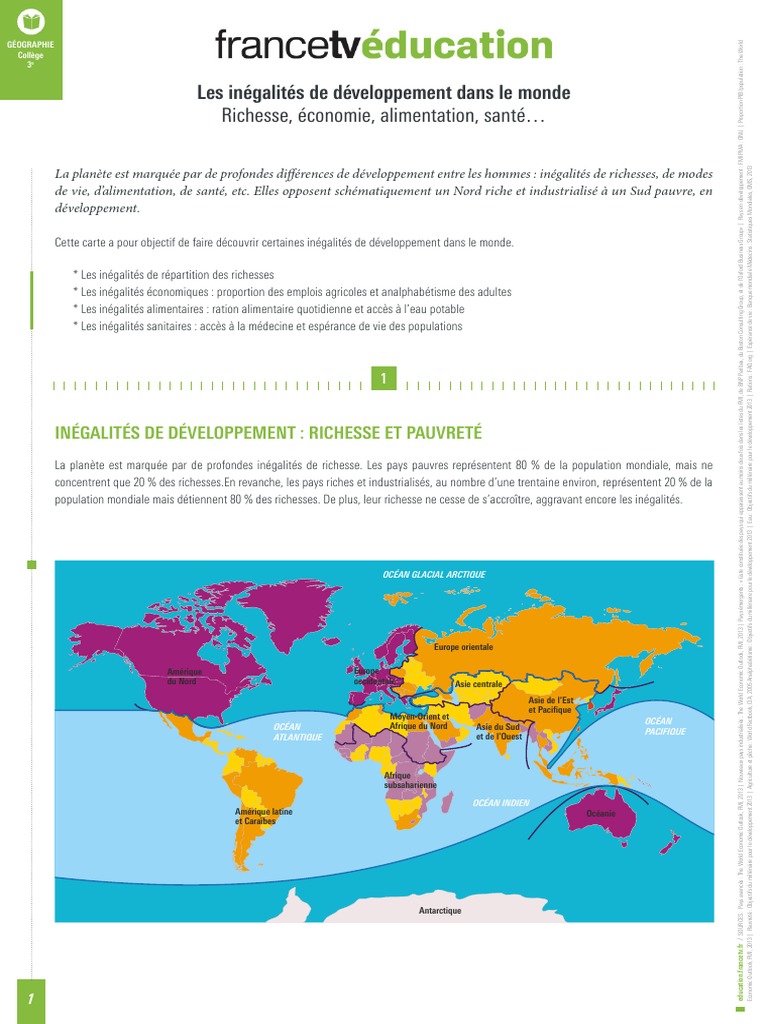 Les Inegalites de Developpement Dans Le Monde | PDF | Pays en voie de ...