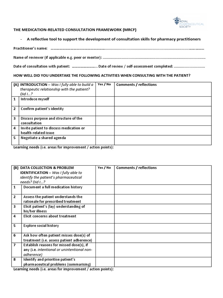 A Reflective Tool To Support The Development of Consultation Skills For ...