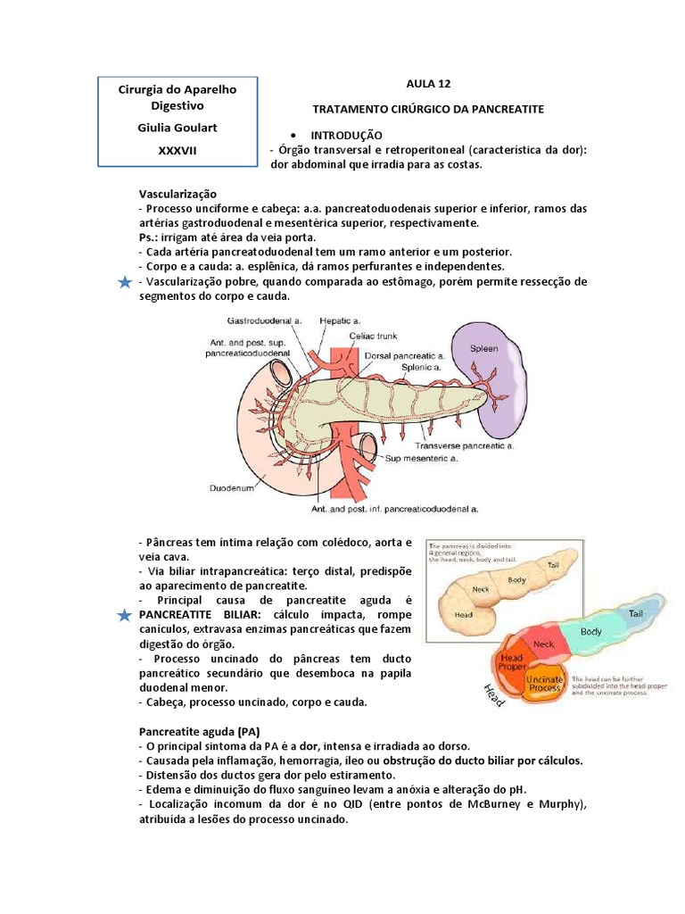 Cirurgia do aparelho digestivo na pancreatite aguda e crônica ...