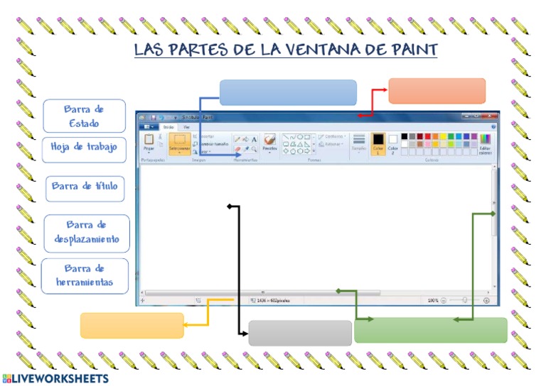 Las Partes de La Ventana de Paint: Barra de Estado Hoja de Trabajo | PDF