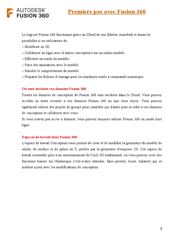 Présentation de Fusion 360 | PDF | Autodesk | Informatique