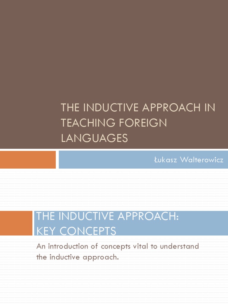 The Inductive Approach in Teaching Foreign Languages: Łukasz ...