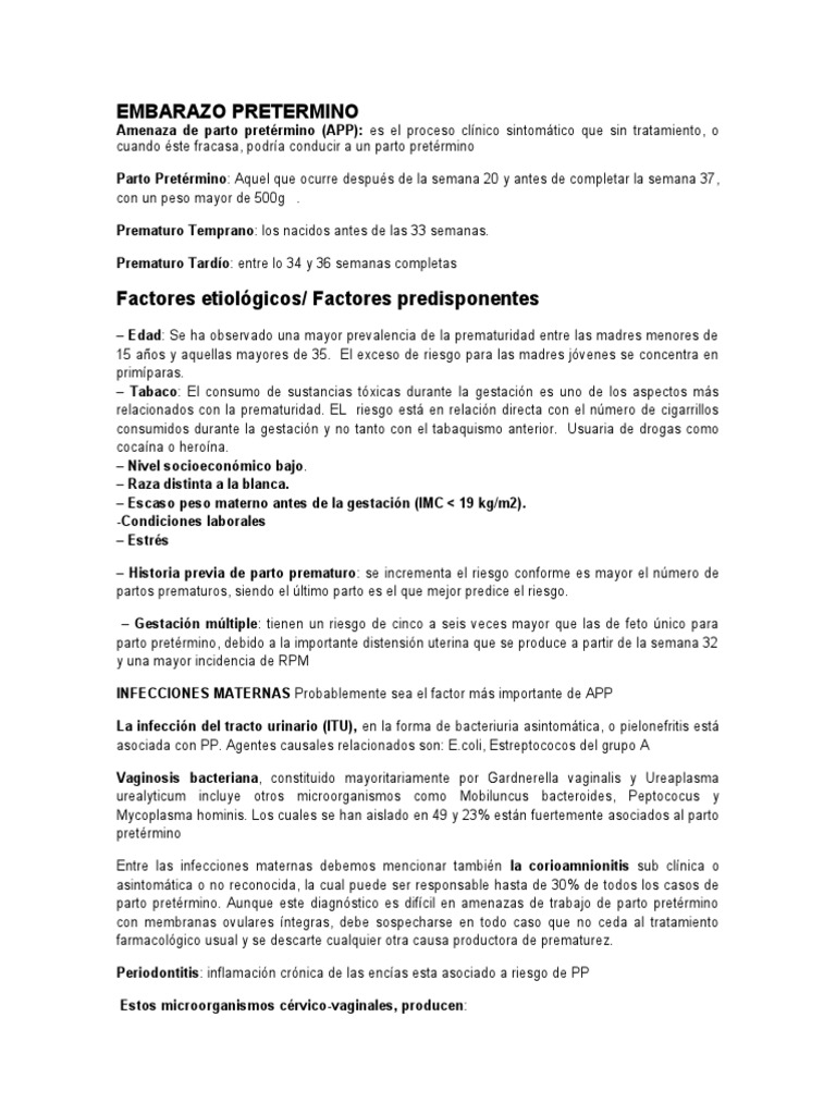 Embarazo Pretermino y Postermino | PDF | Parto prematuro | El embarazo