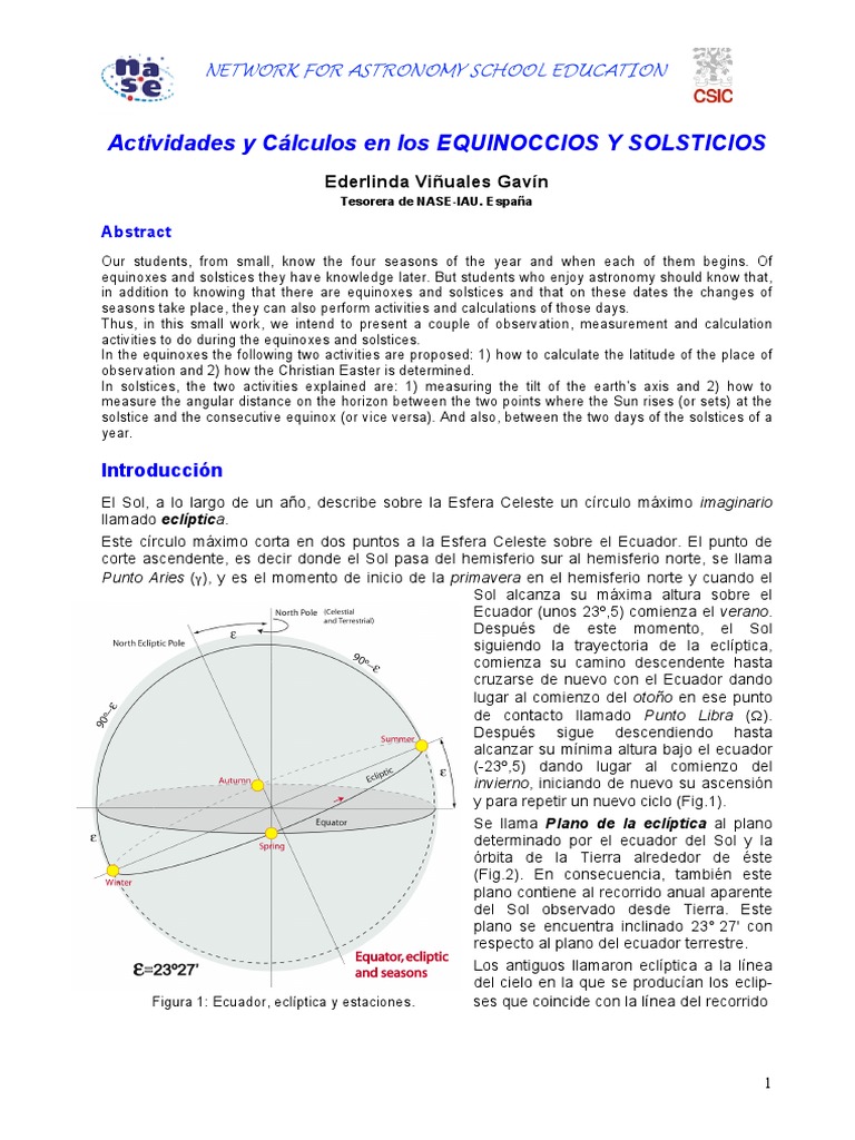Actividades de Solsticios y Equinoccios | PDF | Zodíaco | Astronomía