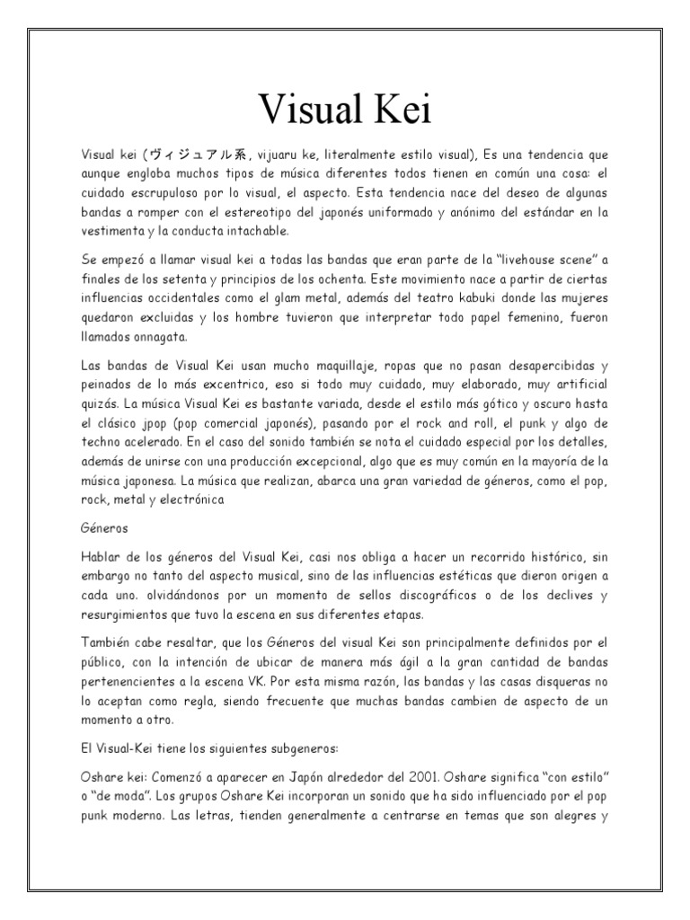Visual Kei | PDF | Ropa | Música pop