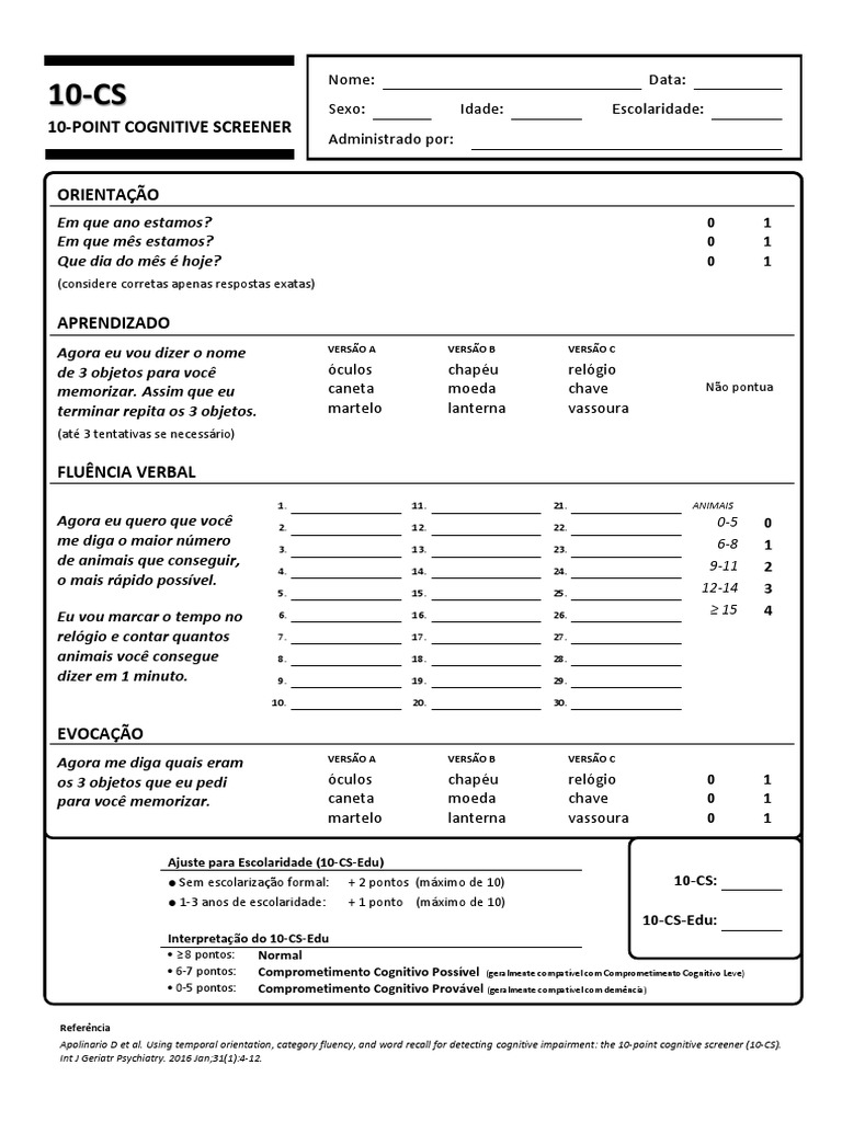 10-CS - Formulário de Aplicação | PDF