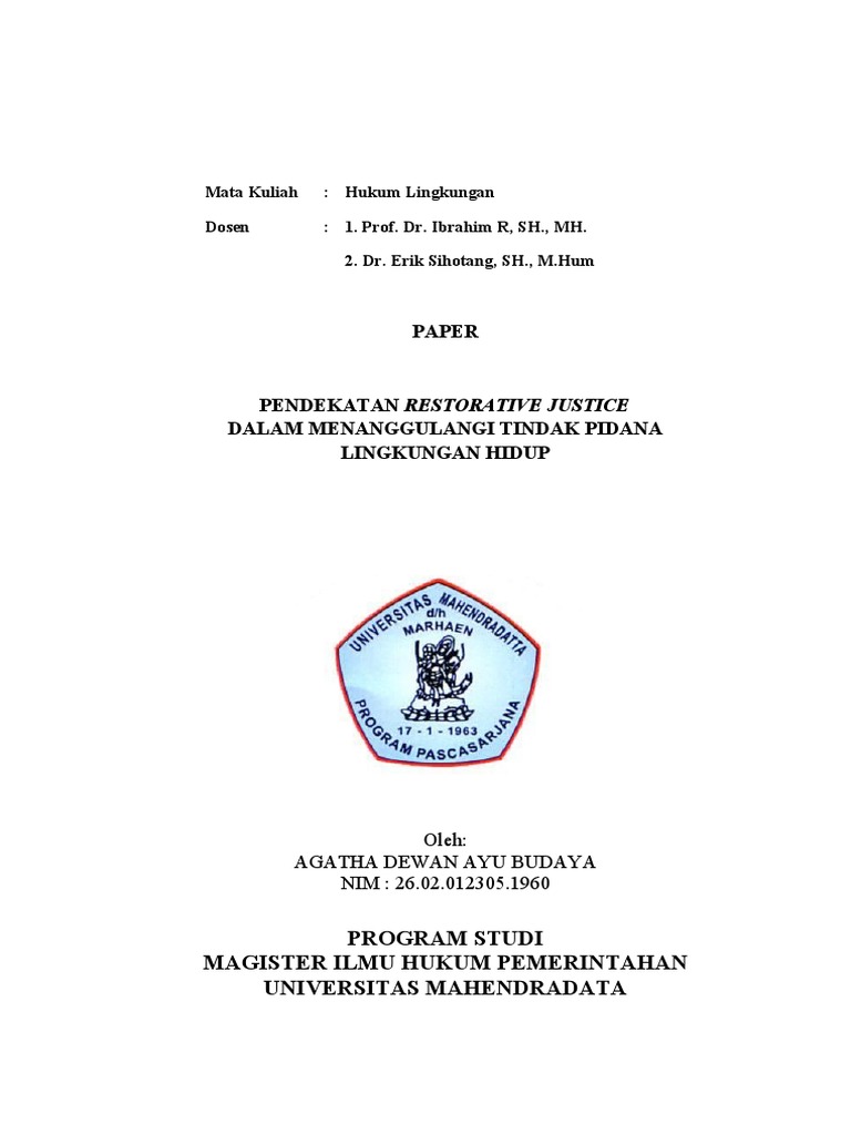 Paper Hukum Lingkungan | PDF