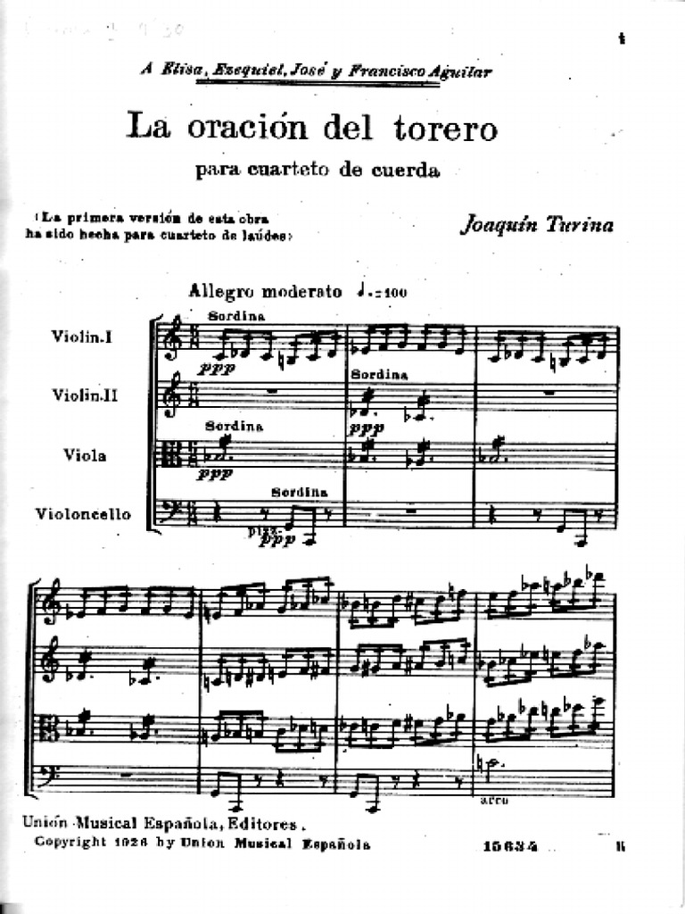TURINA - La Oracion Del Torero | PDF TURINA - La Oracion Del Torero | PDF
