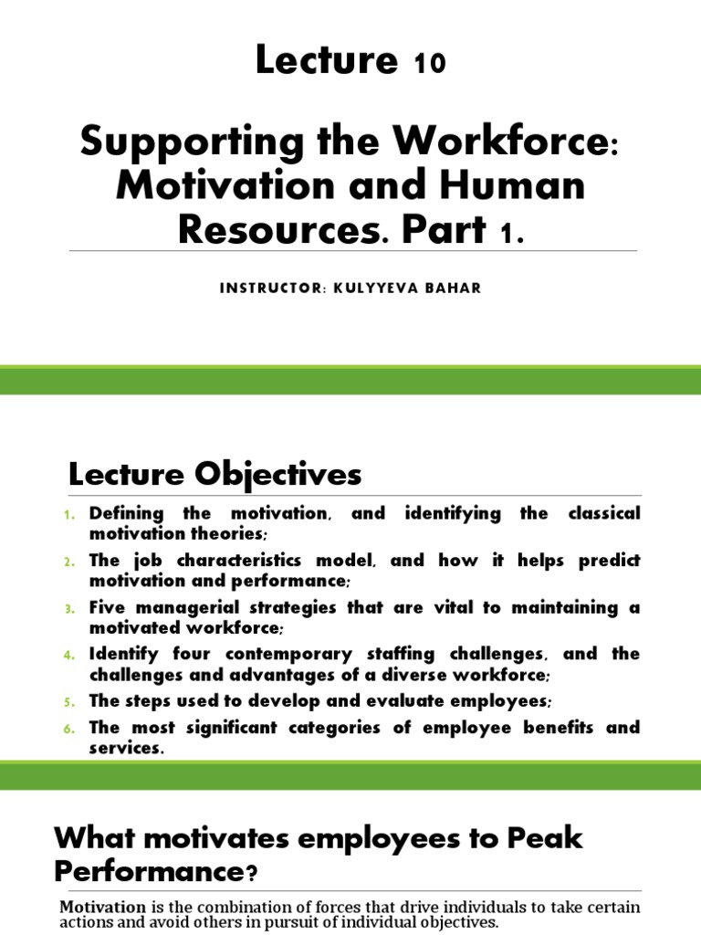 Supporting The Workforce: Motivation and Human Resources. Part 1 | PDF ...