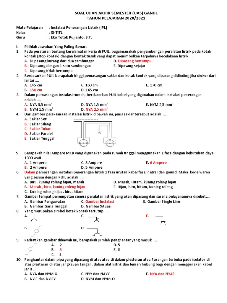 Soal Ipl Xi Uas Ganjil 2020 | PDF