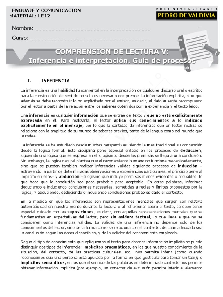 9549-Le12 Comprension de Lectura V - Inferencia e Interpretacion 5 ...