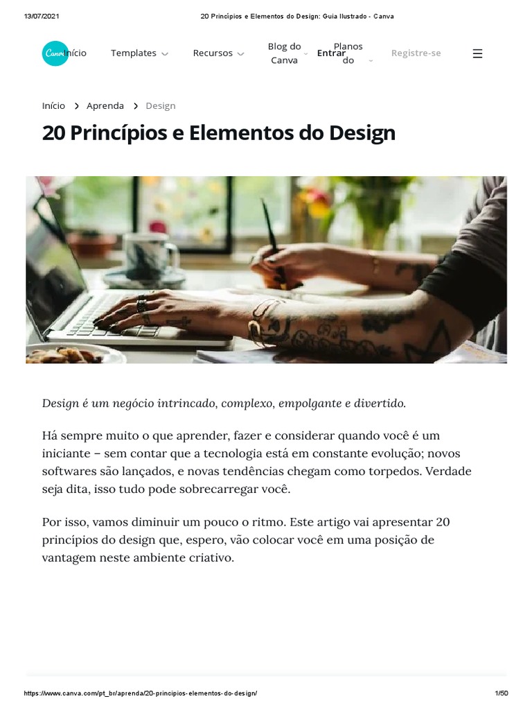 20 Princípios e Elementos Do Design - Guia Ilustrado - Canva | PDF ...