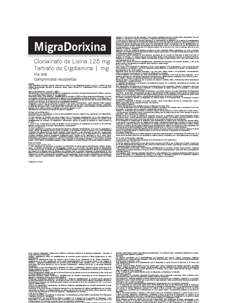 Uso y dosis de MigraDorixina | PDF | Droga anti-inflamatoria libre de ...