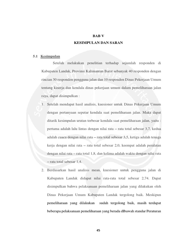 Bab V Kesimpulan Dan Saran | PDF