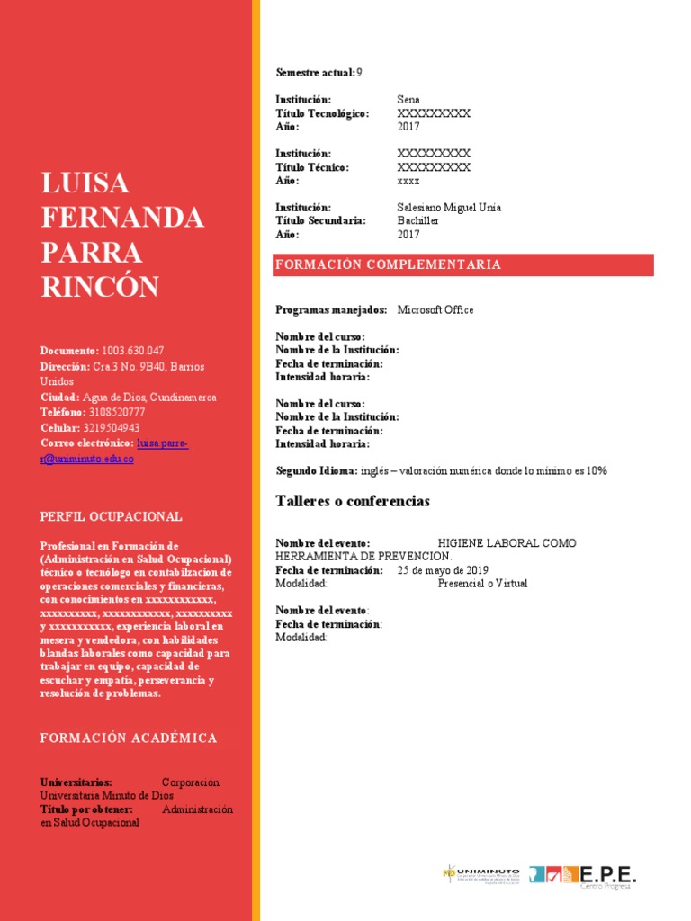 Luisa Fernanda Parra Rincon, Listo | PDF