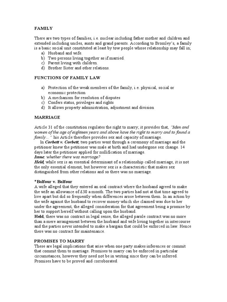 FAMILY 1 Lecture Notes | PDF | Annulment | Marriage